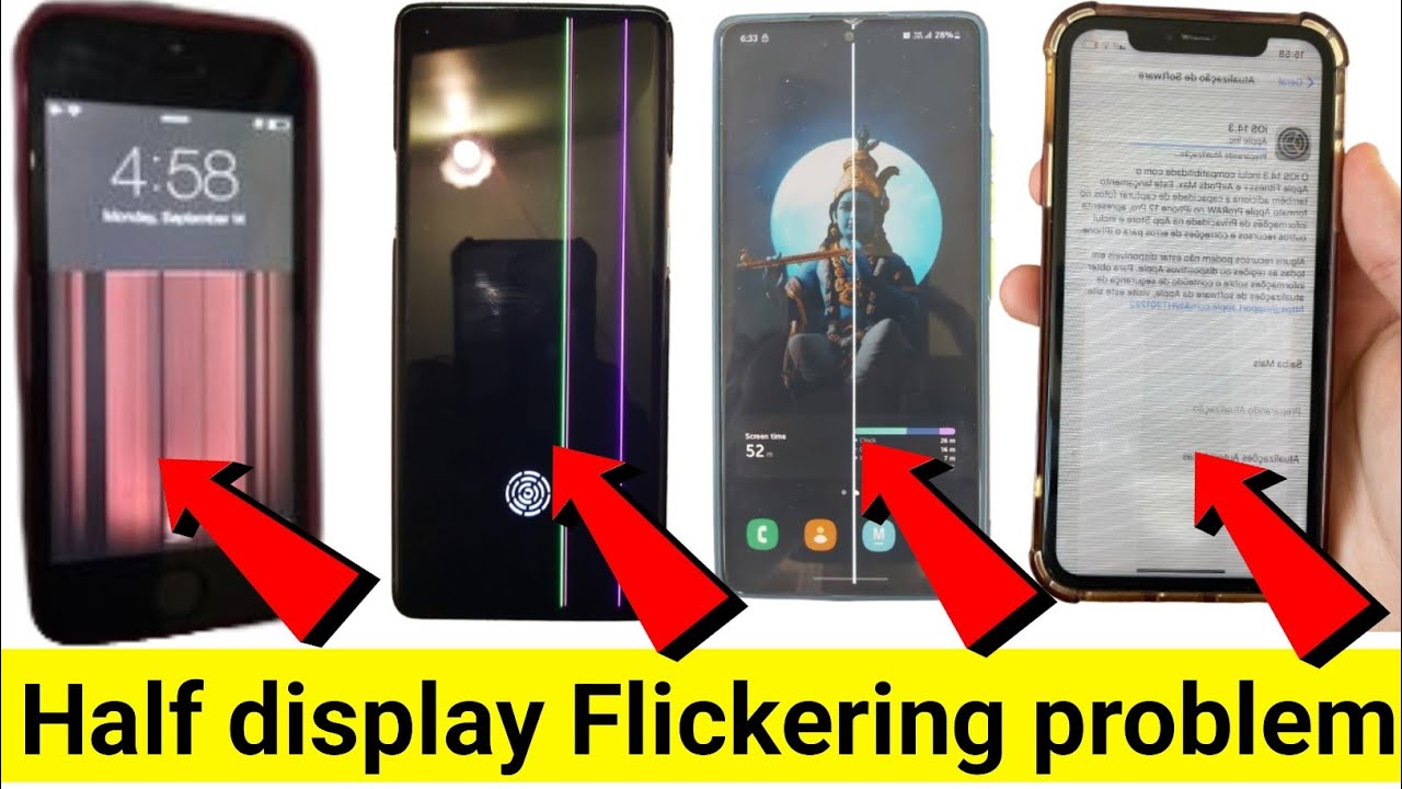 half phone screen flickering | mobile half screen blinking/half screen ...