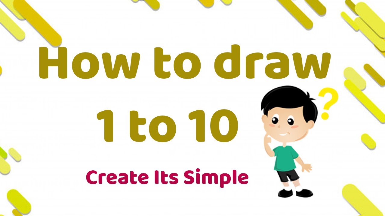How to draw 1 to 10 Numbers Drawing | Create Its Simple | Drawing in ...