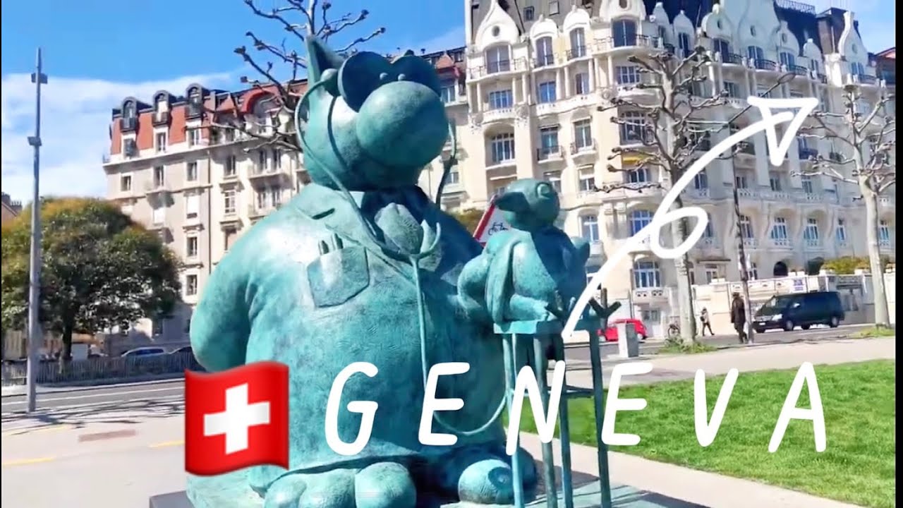 Geneva /The Embankment of Lake Geneva /22 sculptures of the famous Cat ...
