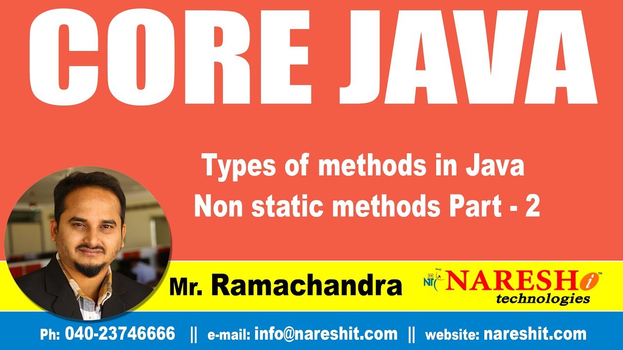 Core Java Tutorial Types Of Methods In Java Non Static Methods Part 2 core-java-tutorial-types-of-methods-in-java-non-static-methods-part-2