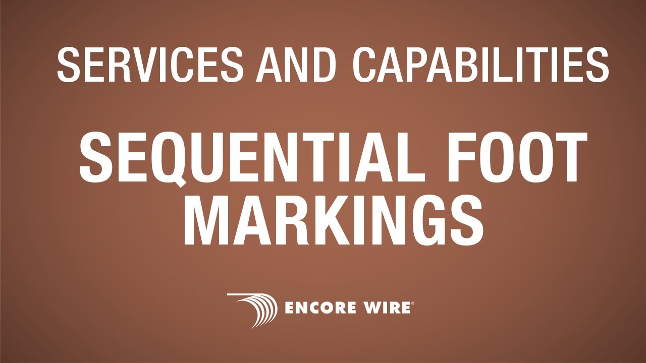 Encore Wire's Sequential Foot Markings - YouTube