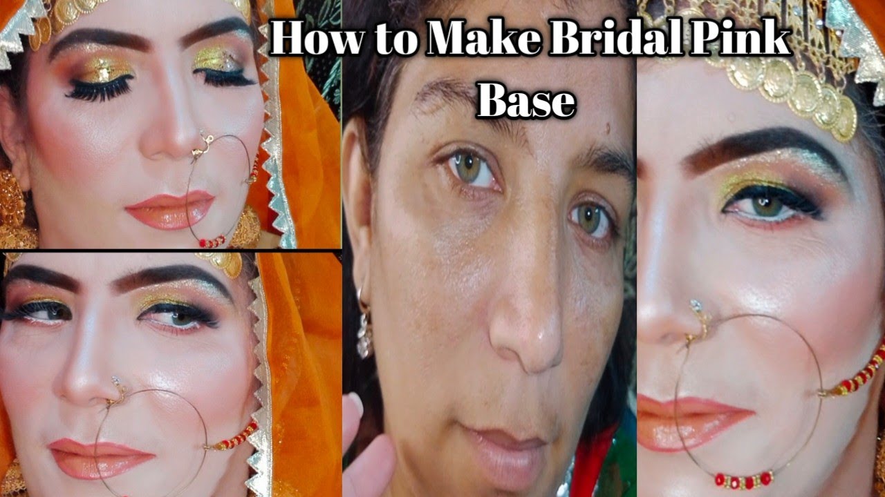 pathani bridal makeup look with pink base - YouTube