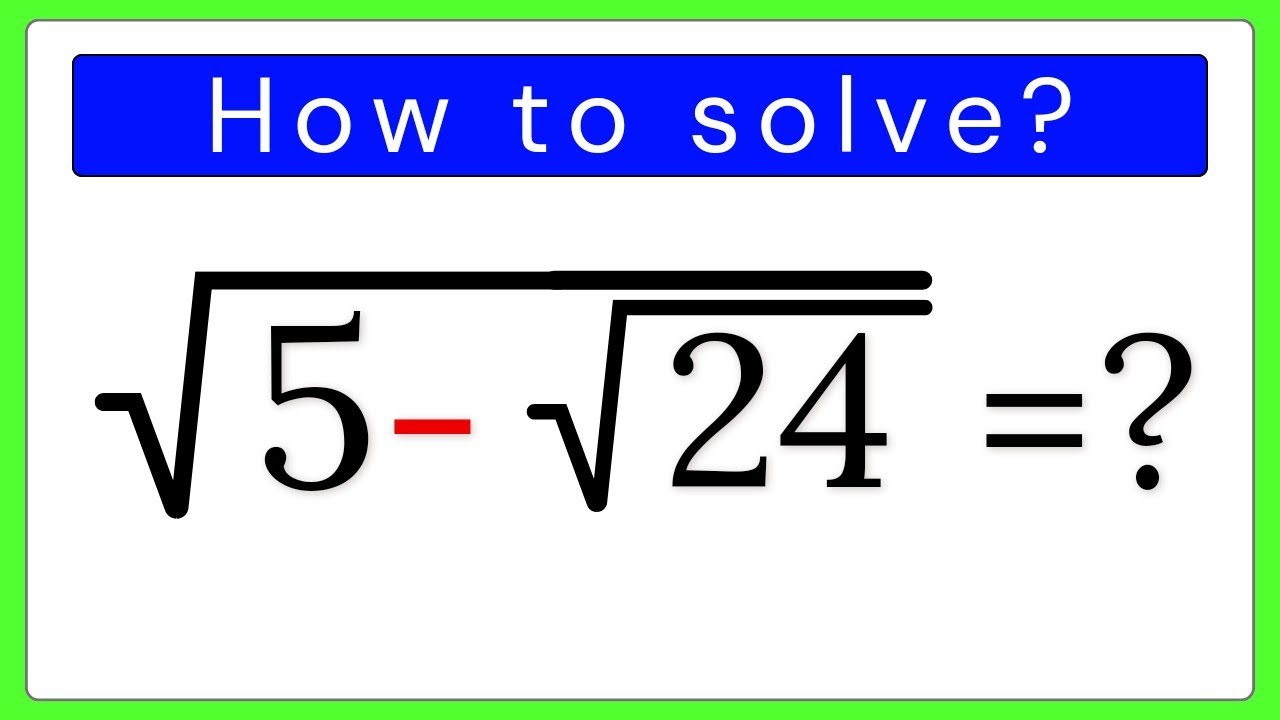 Nice Square Root Math Simplification - YouTube