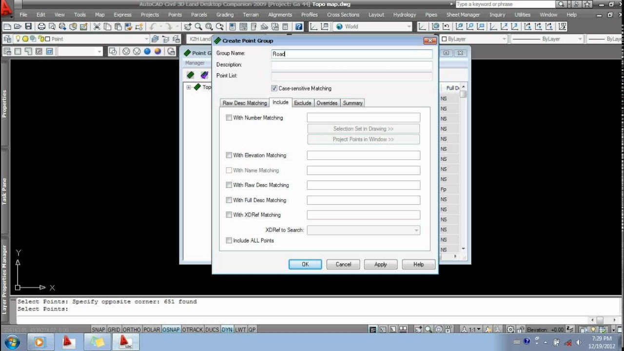 AutoCAD Land Desktop 3 Point Group - YouTube