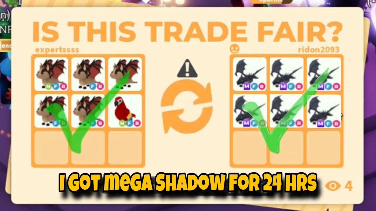ACCEPTING TRADES UNTIL I GET MEGA SHADOW FOR 24 HRS | Roblox Adopt me ...