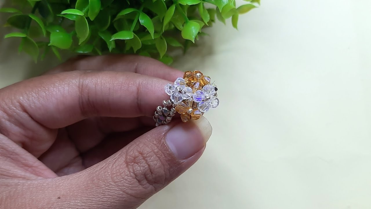 [DIY] HOW TO MAKE BEADS RING AT HOME//BICONE RING TUTORIAL ...