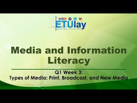 Types of Media || Media and Information Literacy || Quarter 1 Week 3 ...