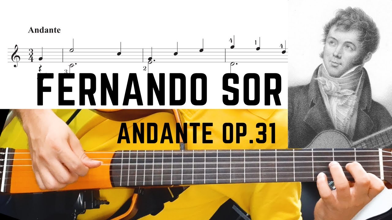 Estudio No.1 Andante Op.31 - Fernando Sor - Partitura para Guitarra ...