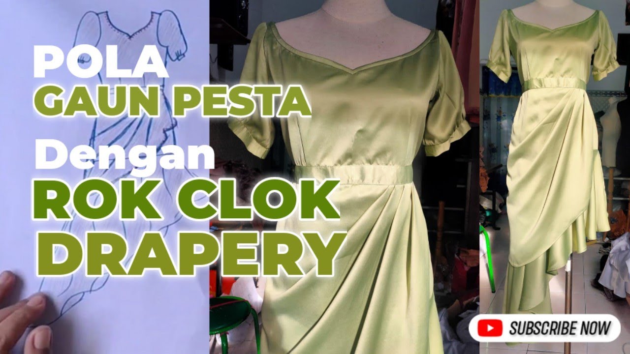 Cara Membuat Pola Gaun Pesta Polos yang Elegan - YouTube