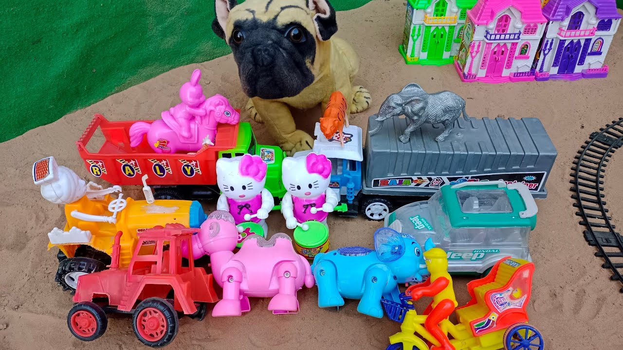 gadi wala catoon toy video ll helicopter tiran dampar turck JCB toys l ...