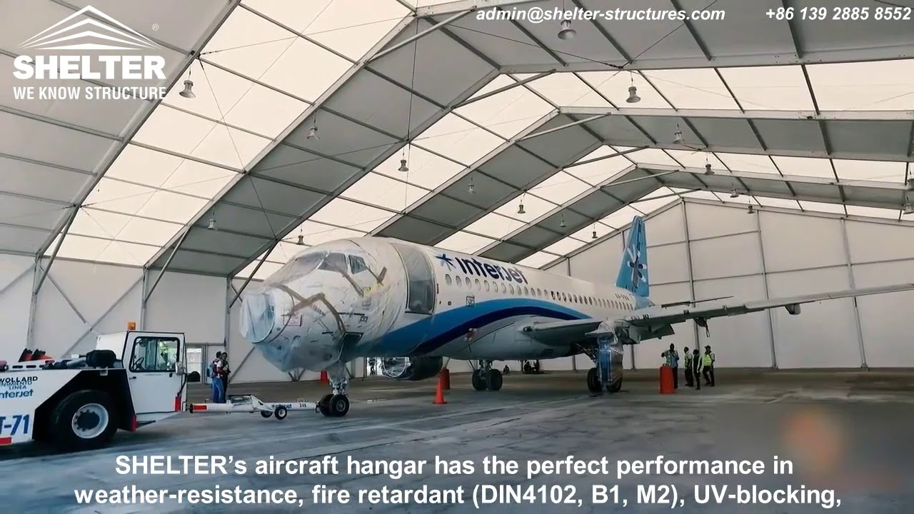 20x40x6m Shelter Clearspan Tent - airplane hangar - YouTube