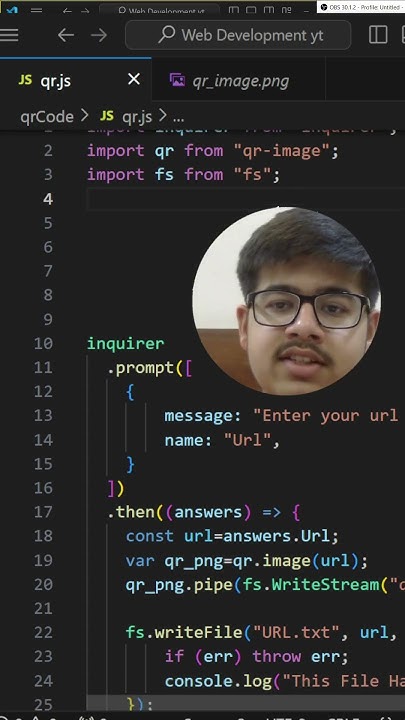 QR Code Generator using Node JS #shorts #trending #viral #nodejs #javascript #qrcode #coding ...