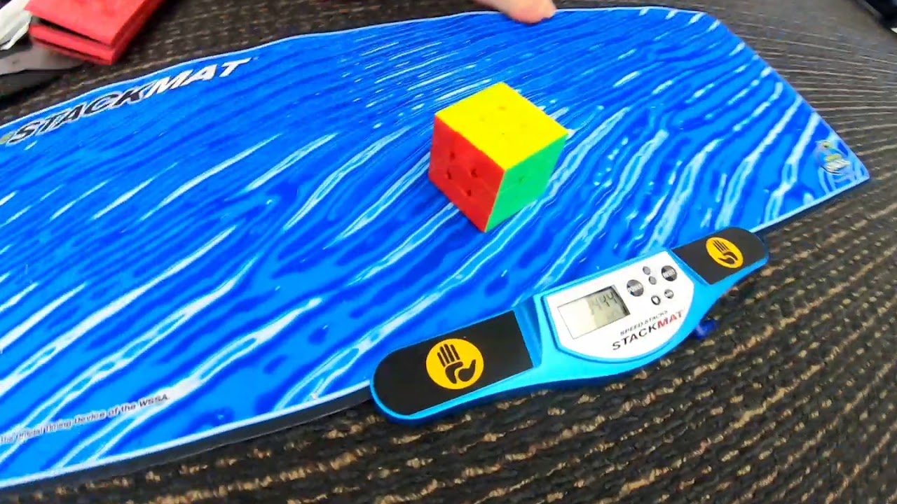 3×3 with feet 34.05 average Official last solve - YouTube