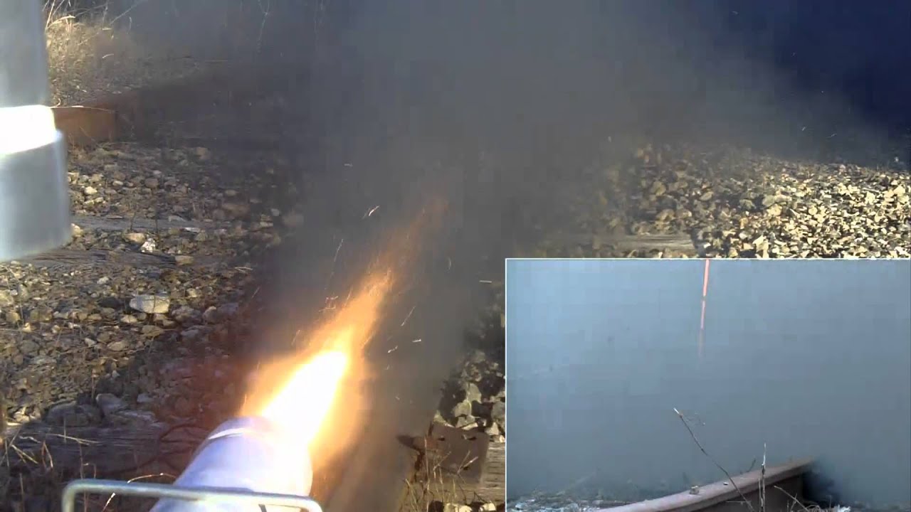 N2O / PVC Hybrid Rocket Motor Static Test (alt Camera) - YouTube