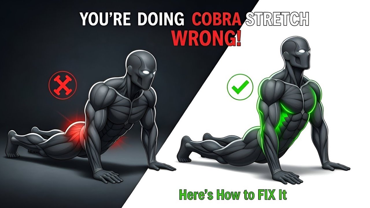 Cobra Stretch Correct Form Tutorial – Fix Lower Back Pain, Open Chest ...