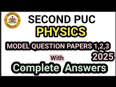 2nd PUC physics model question papers 2025 with answers - YouTube