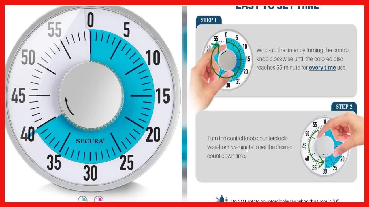 Effortless Shopping Timer With Magnetic Backing(red) Cooking Meeting