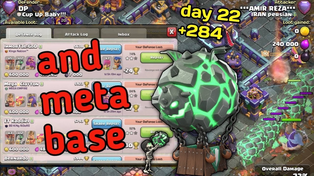 Legend league lavaloon attacks + meta base(anti lavaloon base)|october ...