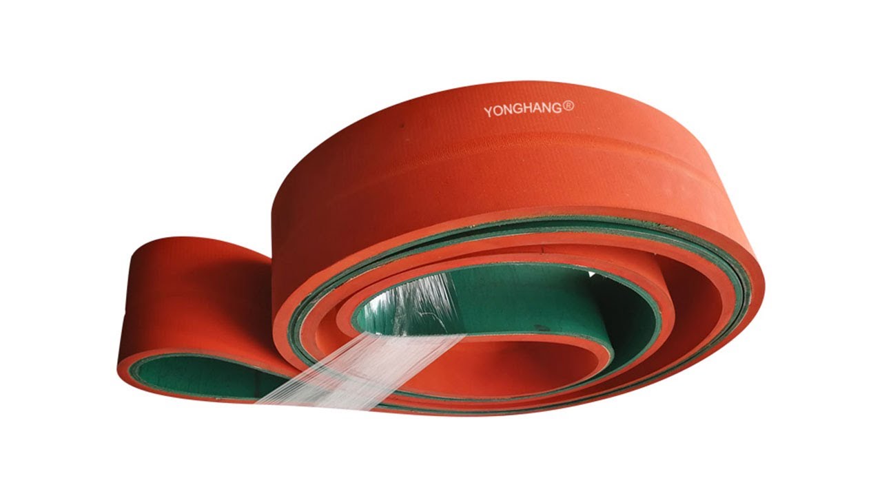 Red Rubber Coating Haul Off Caterpillar extruded Cable Puller Belts ...