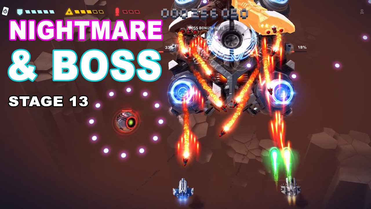 Sky Force Reloaded Nightmare & Boss Stage 13 Gameplay - YouTube