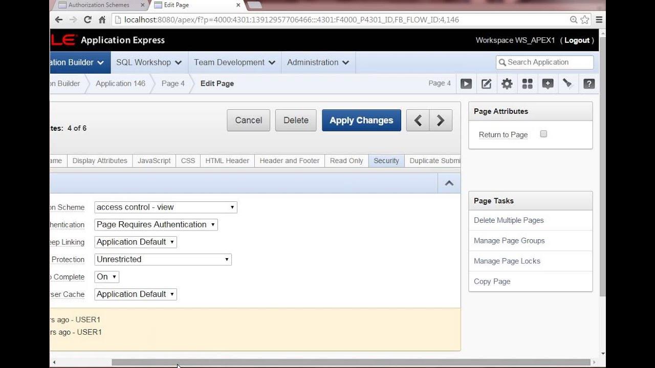 Page Restriction on Oracle APEX with Custom Authorization - YouTube