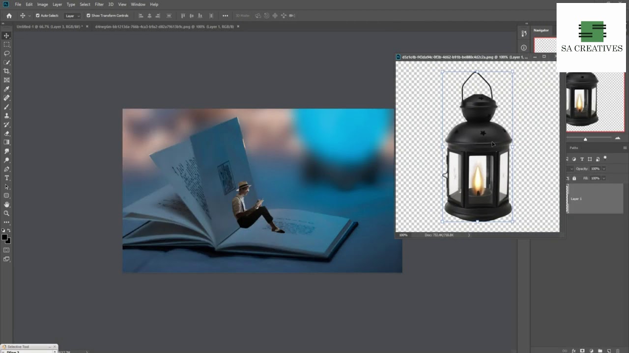 Adobe Photoshop | book manipulation tutorial | | SA Creatives | - YouTube