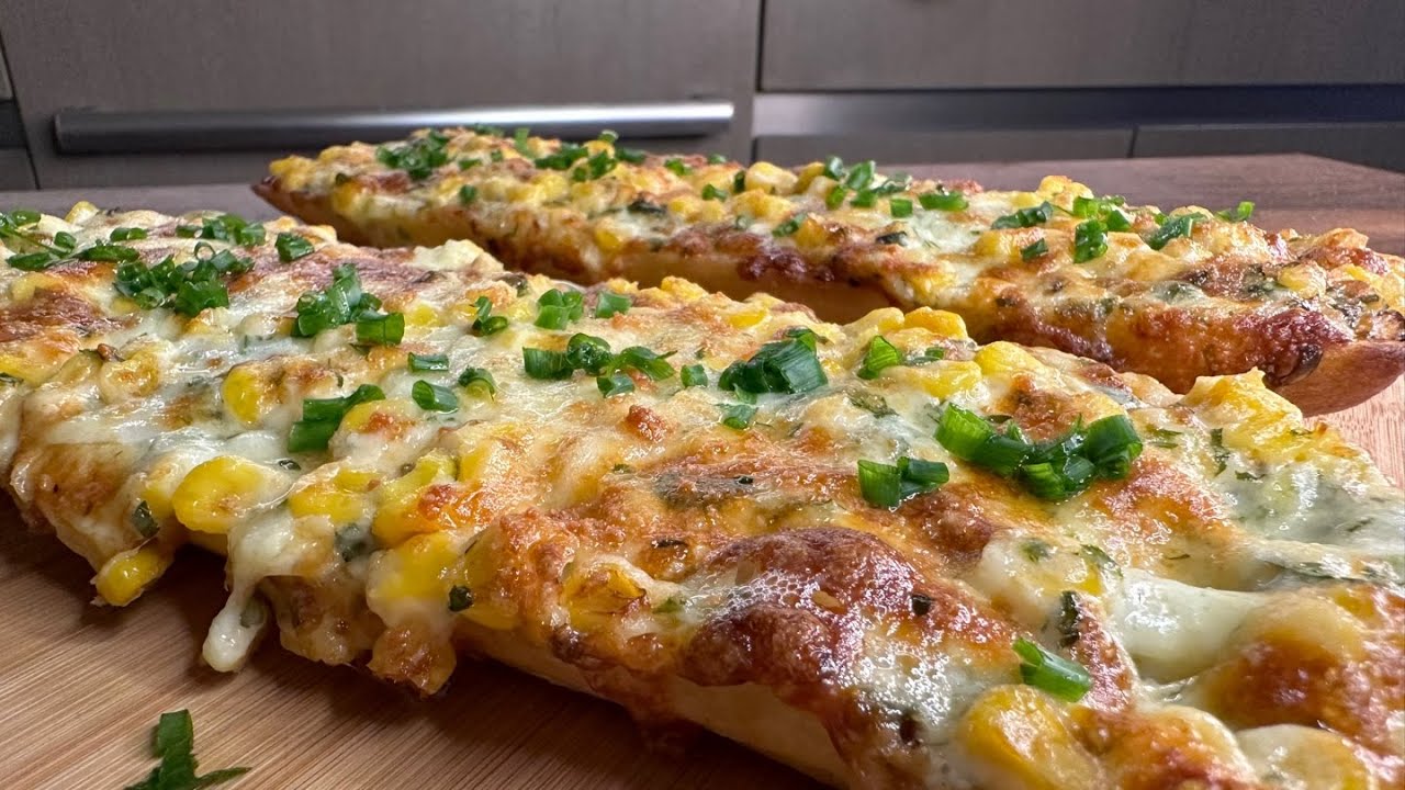 Corn Cheese and Garlic Bread - Simple & Delicious! - YouTube