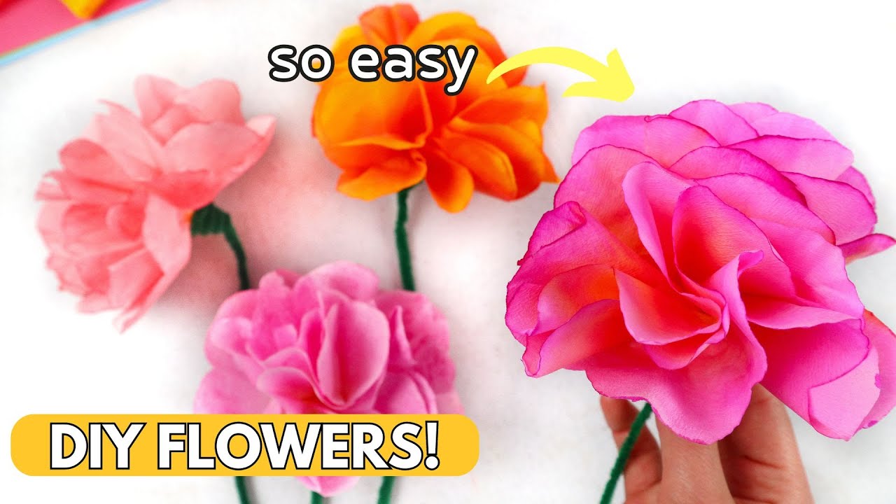 Super Easy COFFEE FILTER FLOWERS - YouTube