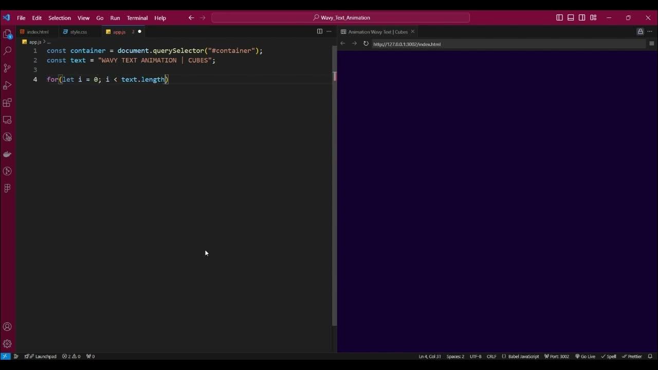 Create a Stunning Wavy Text Animation with HTML, CSS & JavaScript CUBES Tutorial - YouTube