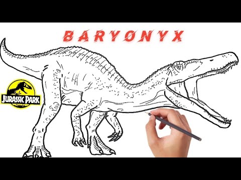 How to draw Baryonyx | step by step | Jurassic world 🦕 | Famous Sketch ...