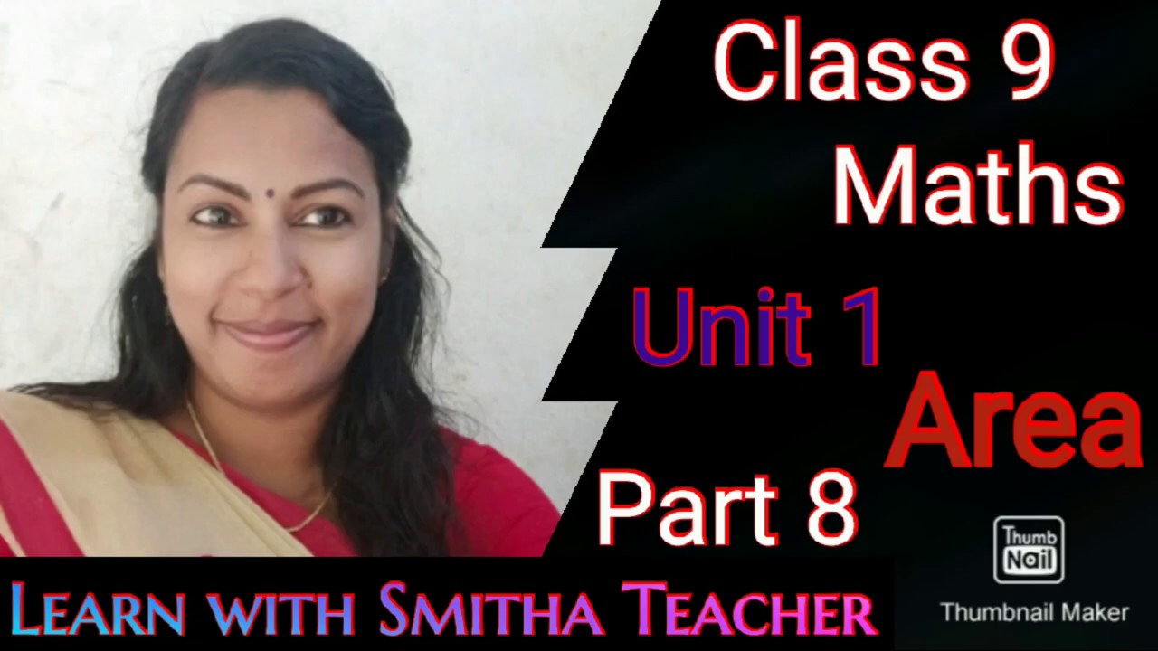 Class 9 Mathematics Unit 1 Area Part 8 Easy Explanation From #Learn ...