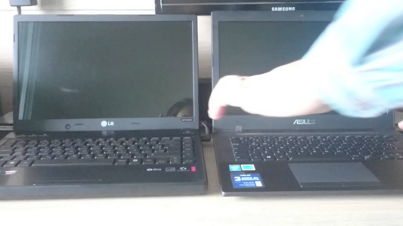 LG N450 + SSD Corsair vs ASUSPRO PU401L + MSata - YouTube