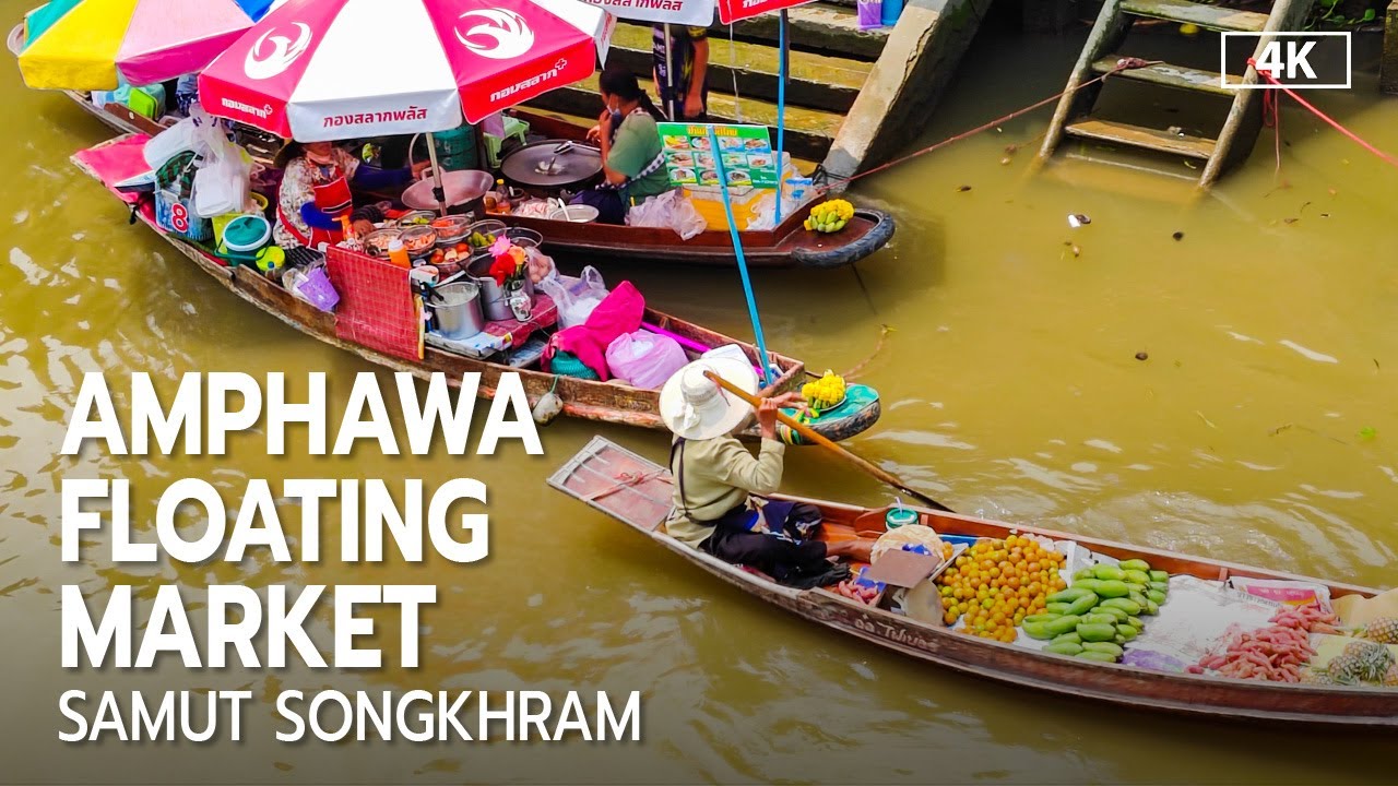 Amphawa Floating Market near Bangkok Thailand Walking Tour 2023 [4K ...