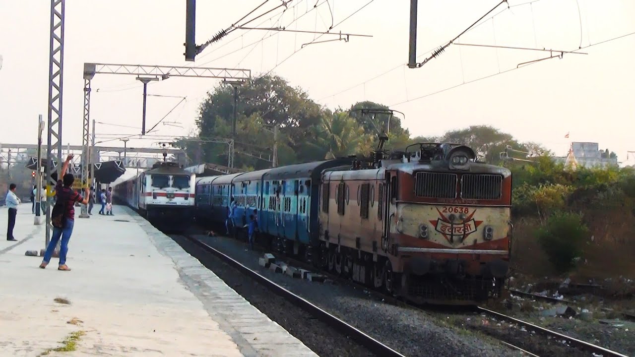 WAM-4 Departing, WAP-5 Crossing, WAP-7 Overtaking!!!!! - YouTube