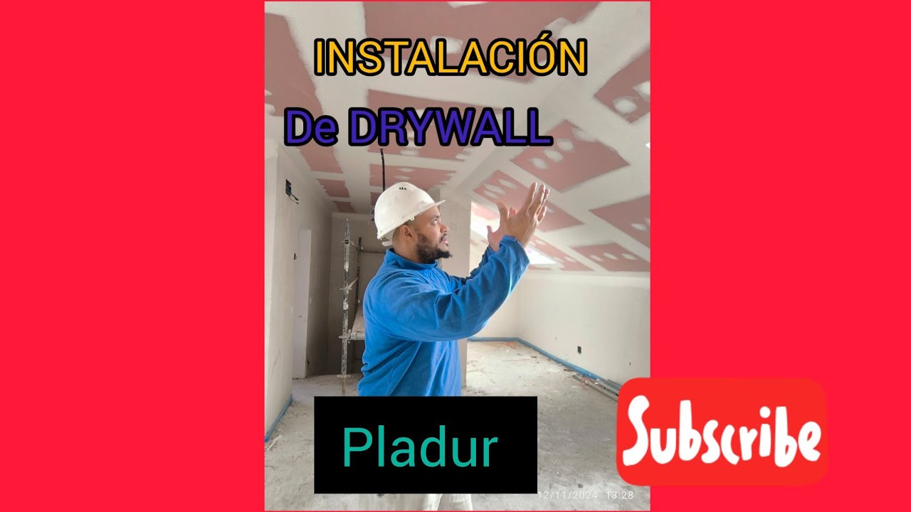instalación de placas de yeso laminado Pladur, drywall en bajo cubierta ...