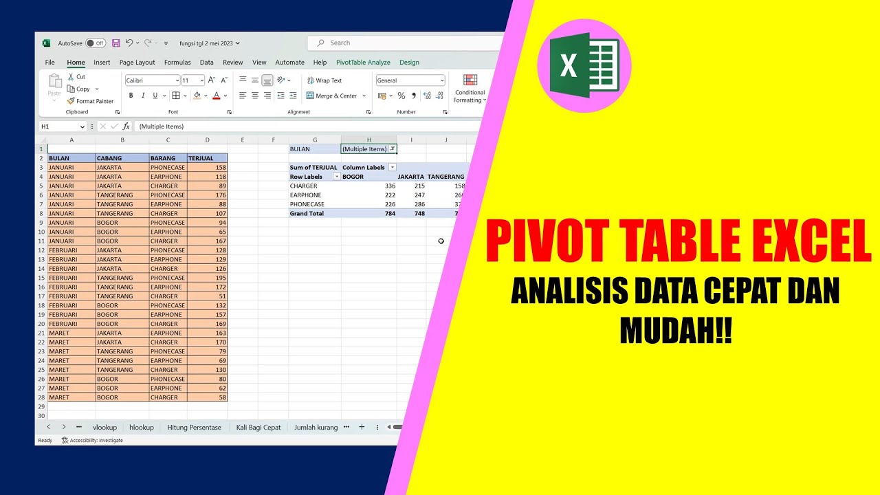 Pivot Table Excel, Analisis Data Cepat dan Mudah - YouTube
