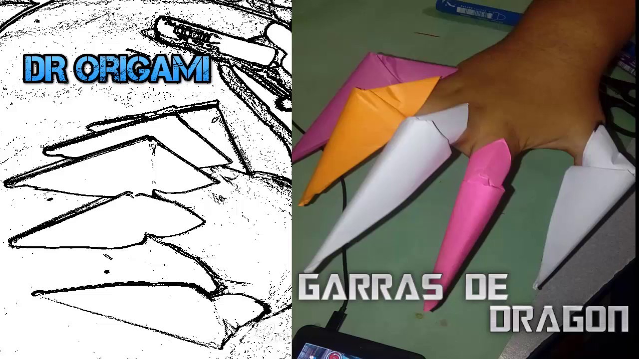 Como Hacer Garras de Dragon - Origami ( Papiroflexia nivel facil) - YouTube