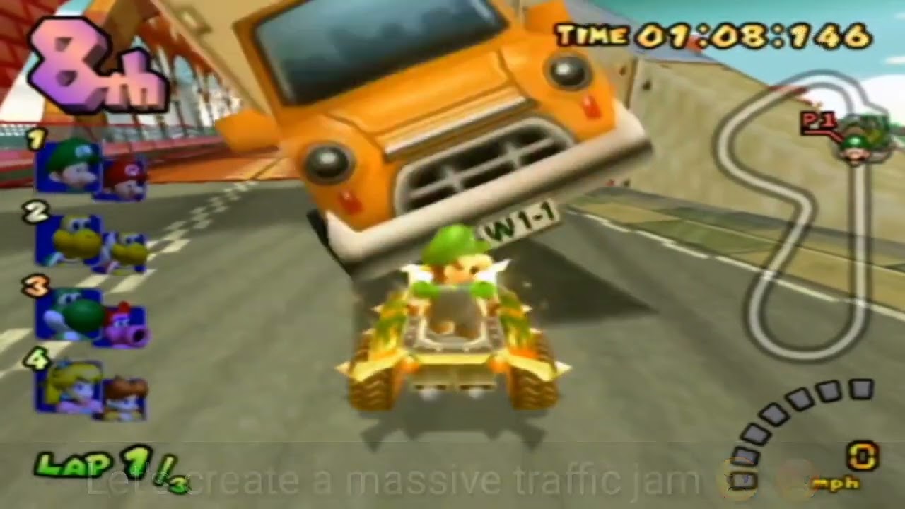 Mario causes a traffic jam and faces his problems head on - Mario Kart ...