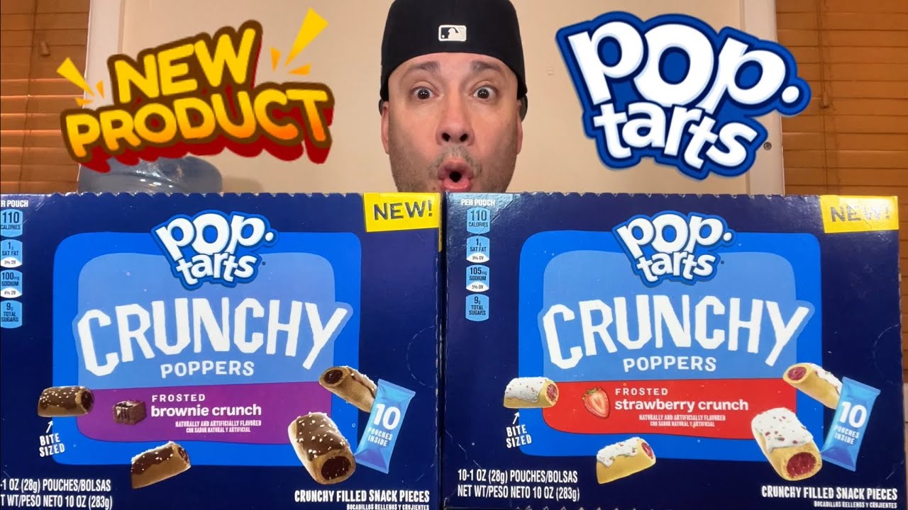 POP TARTS® CRUNCHY POPPERS REVIEW! STRAWBERRY & BROWNIE CRUNCH! - YouTube