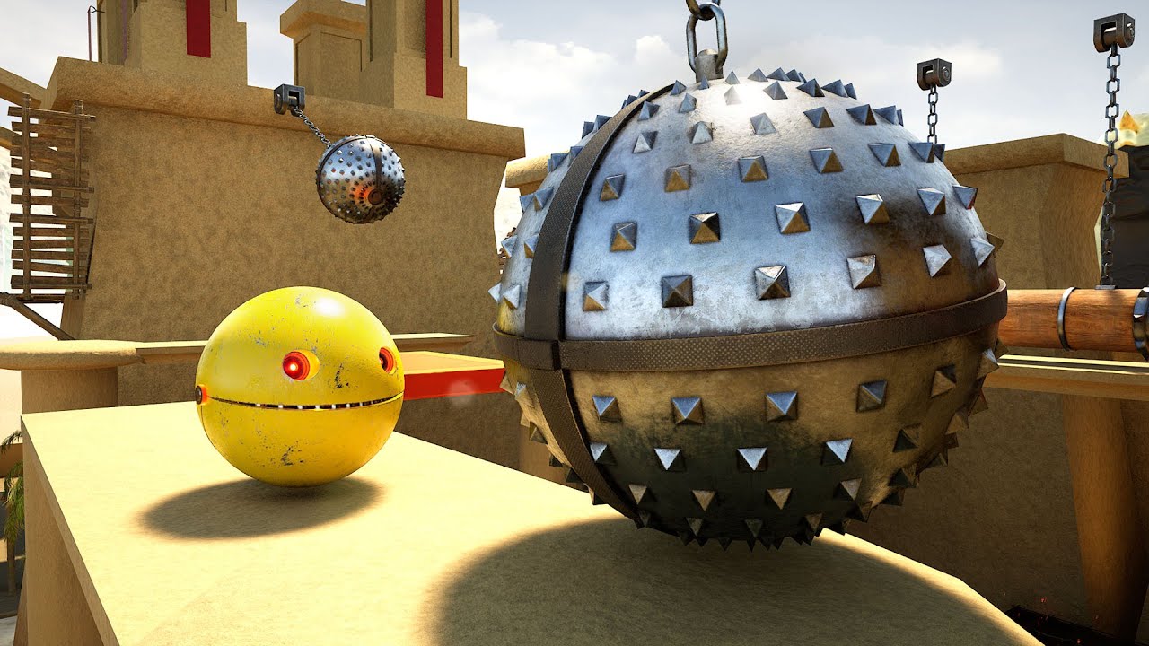 Robot Pacman VS Lava Monster & Spiky Monster in Ancient Egypt Maze ...