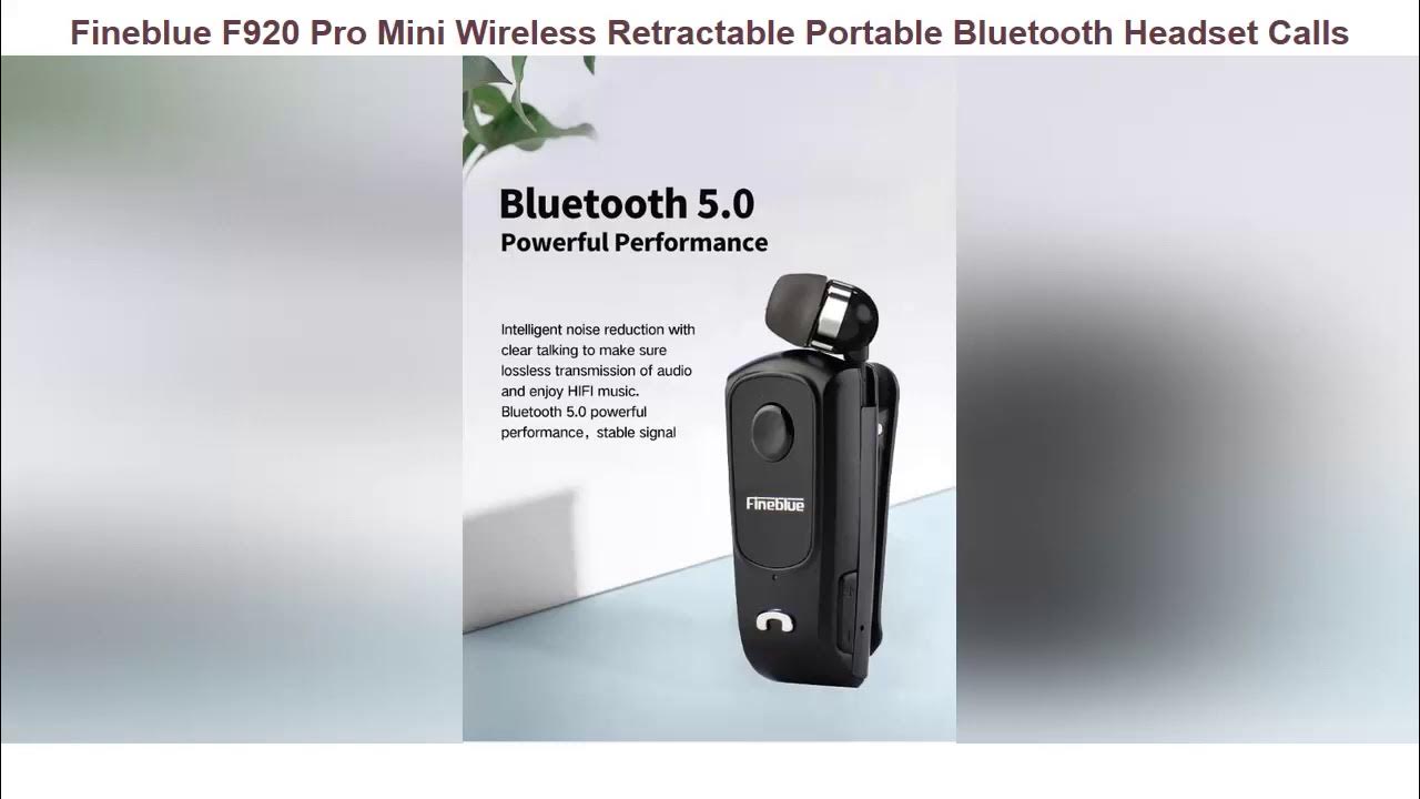Fineblue F920 Pro Wireless Portable Bluetooth Headset - YouTube