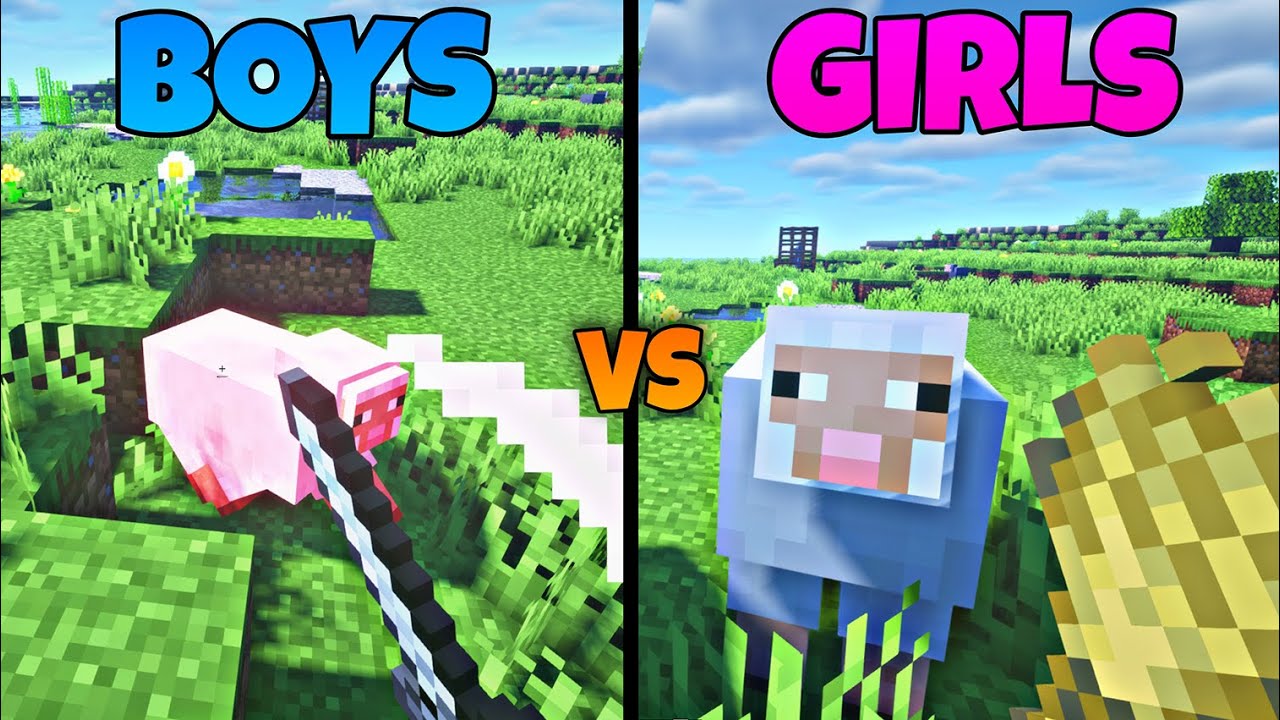 How Boys VS Girls Playing Minecraft | Girls VS Boys Minecraft ...