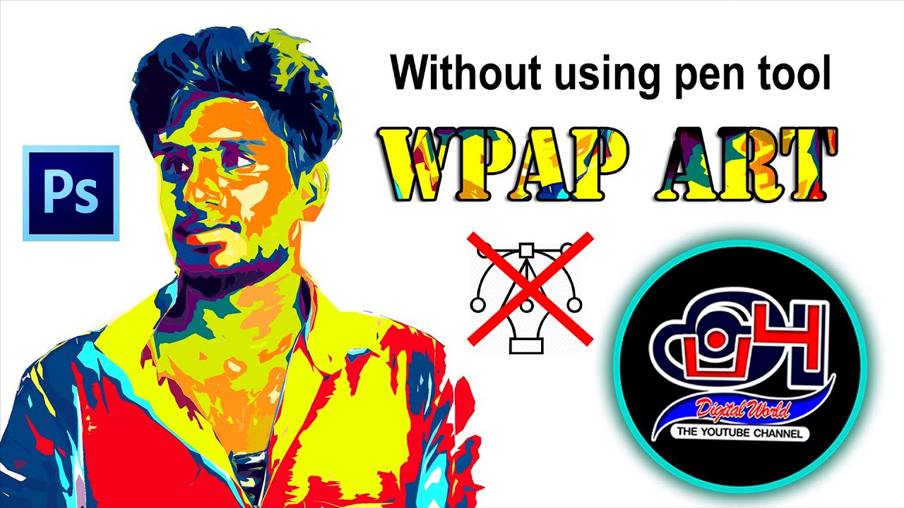 How to create wpap art image without using pen tool** easy way ...