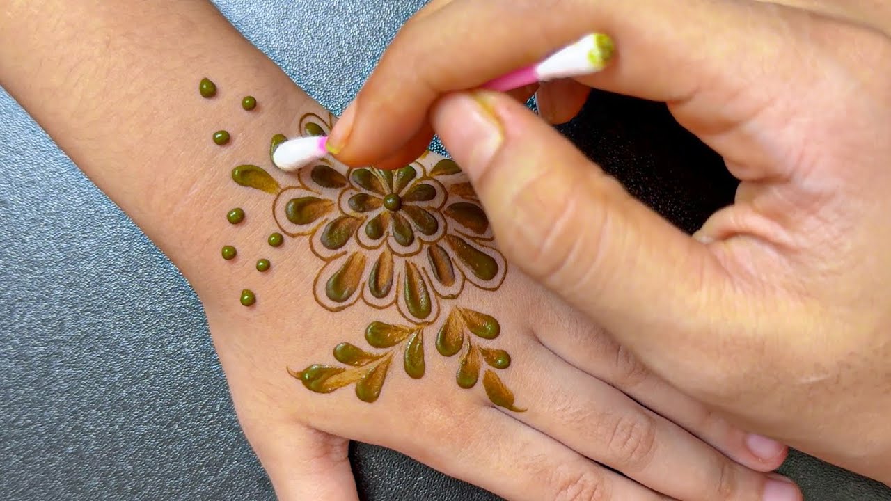 Viral Cotton Bud Mehndi Design | Easy Mehndi For Beginners | Simple ...
