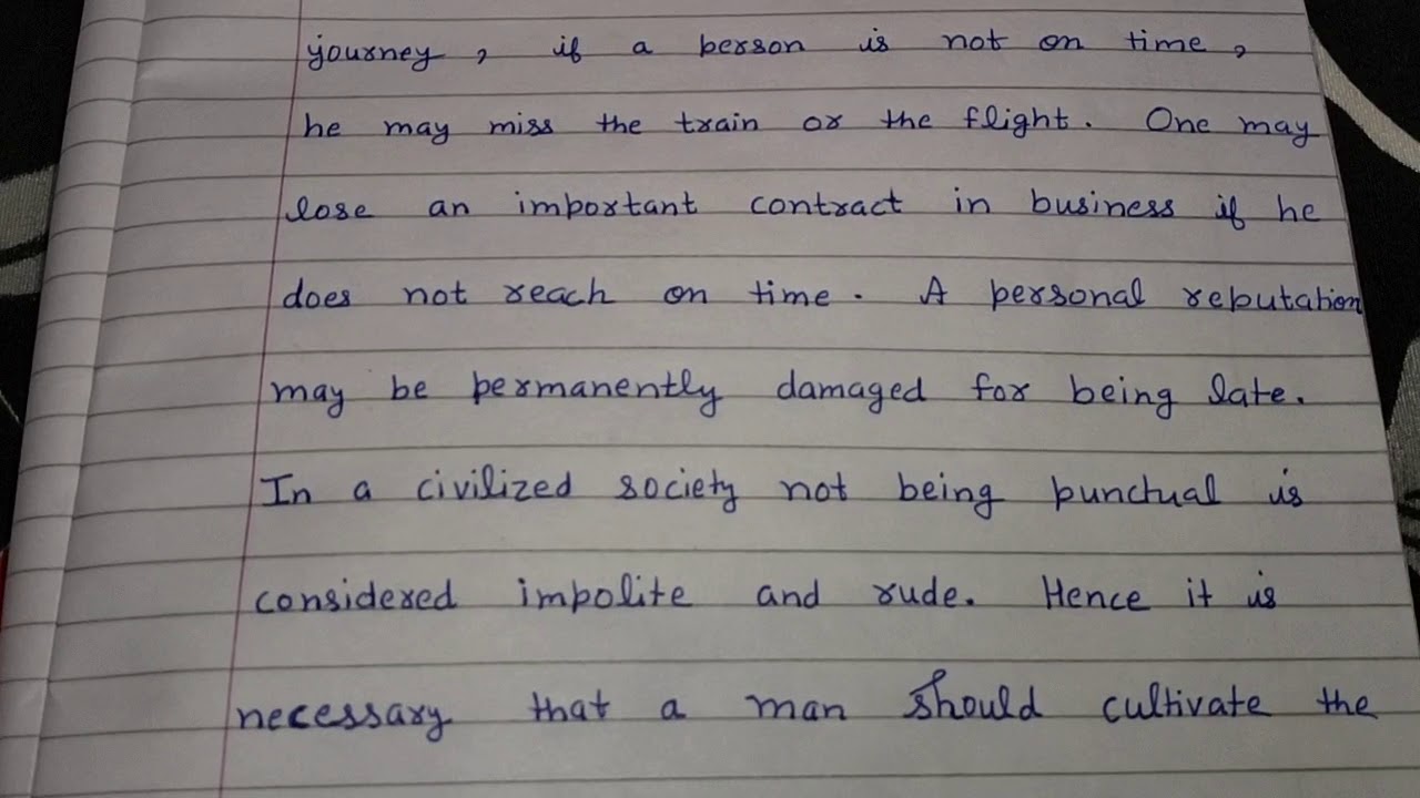 Punctuality / on time short and smart paragraph in English in ...