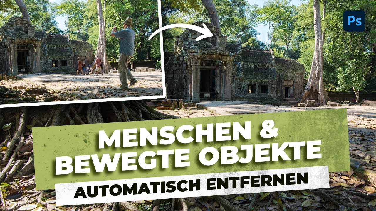 Menschen & Bewegte Objekte AUTOMATISCH ENTFERNEN mit Photoshop | Photoshop Tutorial Deutsch ...