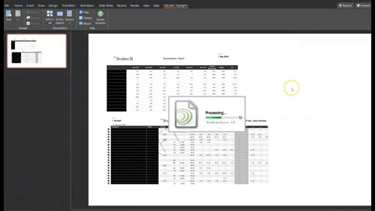 CALUMO Using Skylights to live link reports in PowerPoint by Brydens BI ...