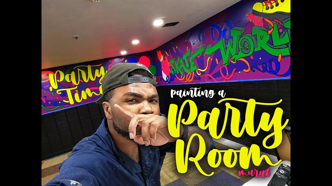 Painting A UV Glow in the Dark Party Room | Skate World Center - YouTube