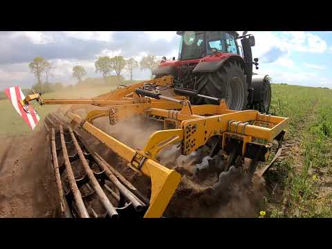 Pomoc sąsiedzka ☆ talerzowanie u kolegi☆ MF 7718+Staltech 5m ☆JD 6910 +Batyra 3m ☆
