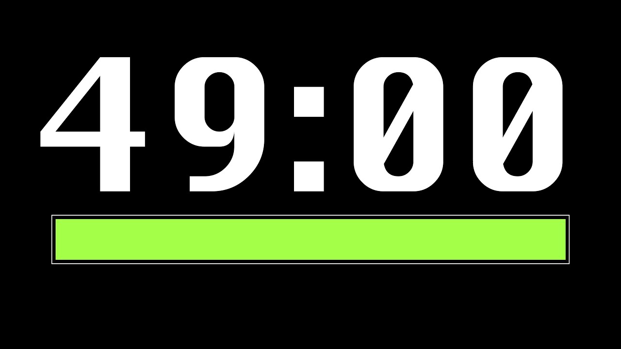 49 Minute Timer [ Progress Bar ] - 4K 60 FPS - YouTube